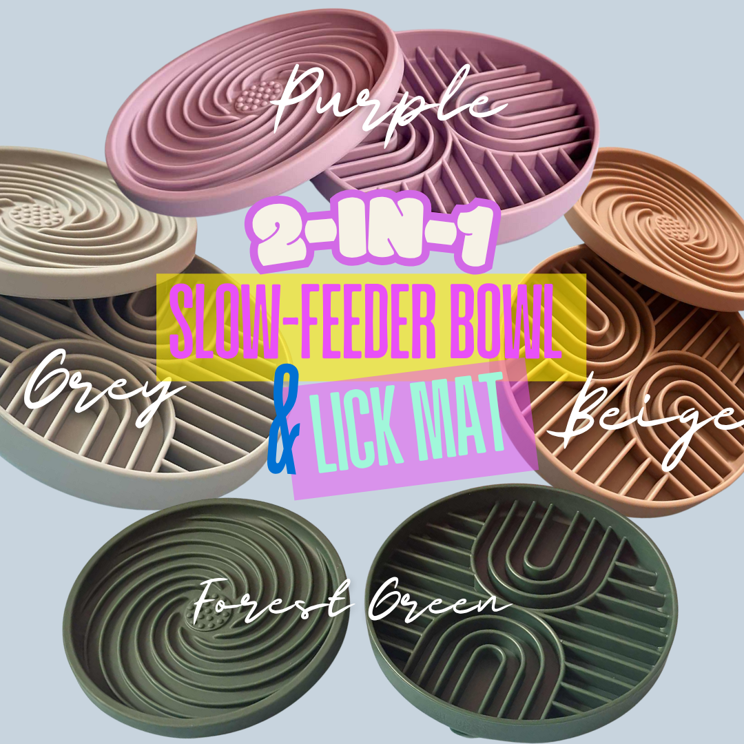 Slow & Steady - 2-in-1 Slow Feeder Bowl & Lick Mat | Calmer Mealtimes ...